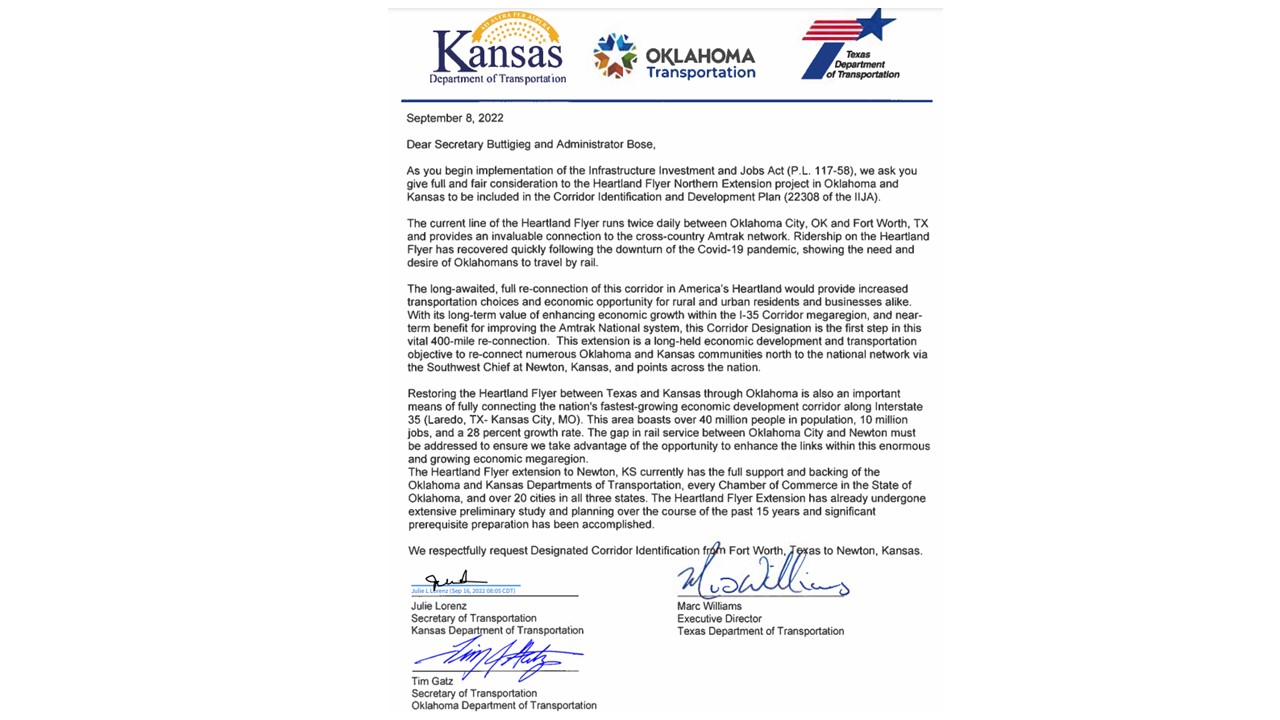 TX-OK-KS ask US DOT and FRA to expand Heartland Flyer Corridor - Texas ...