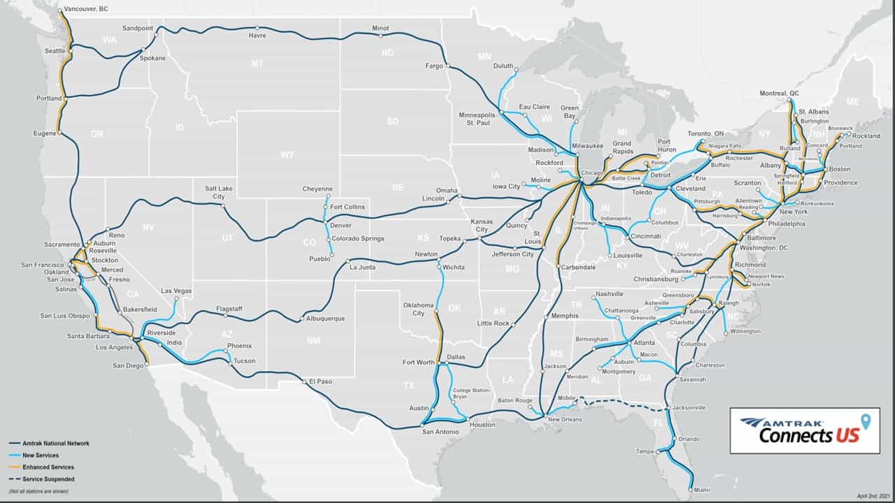 Commentary: Amtrak 2035 map - Hopes and Challenges - Texas Rail Advocates